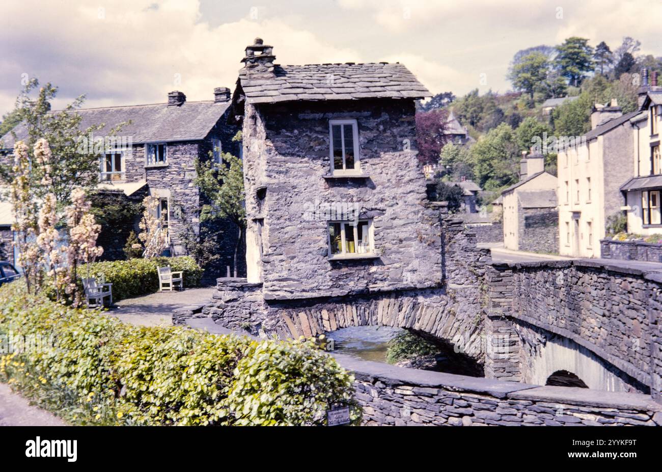 Historical photo of Bridge House on old arches stone bridge over Stock ...
