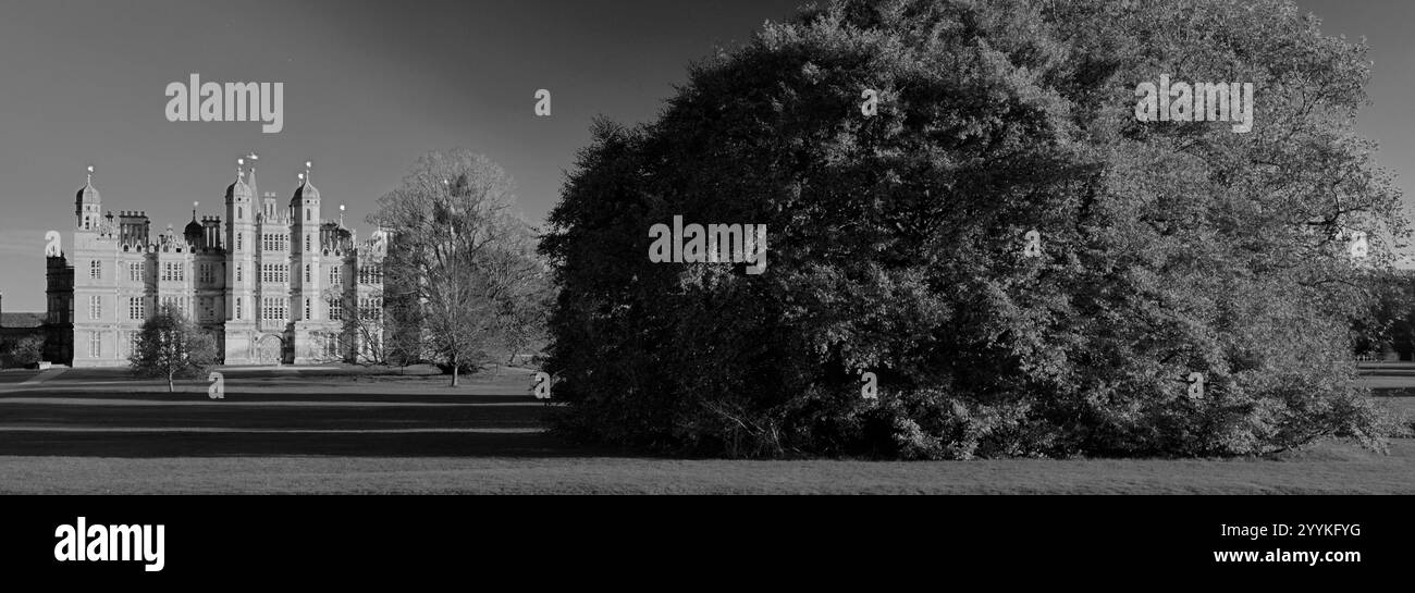 Autumn colours looking at the Golden gate and west front of Burghley ...
