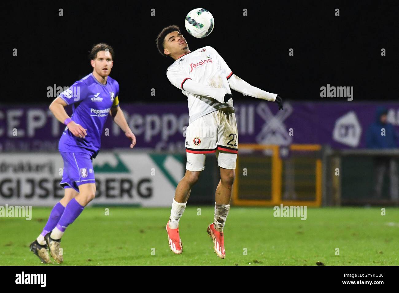 Seraing's Yannis Lawson pictured in action during a soccer game between ...