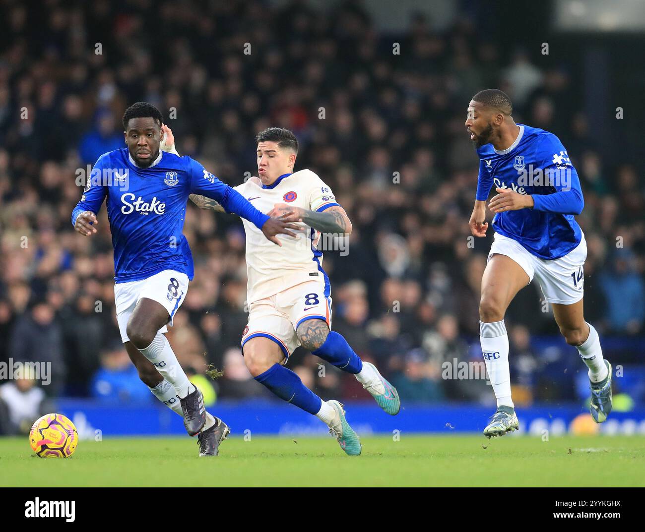 Goodison Park, Liverpool, UK. 22nd Dec, 2024. Premier League Football, Everton versus Chelsea ...