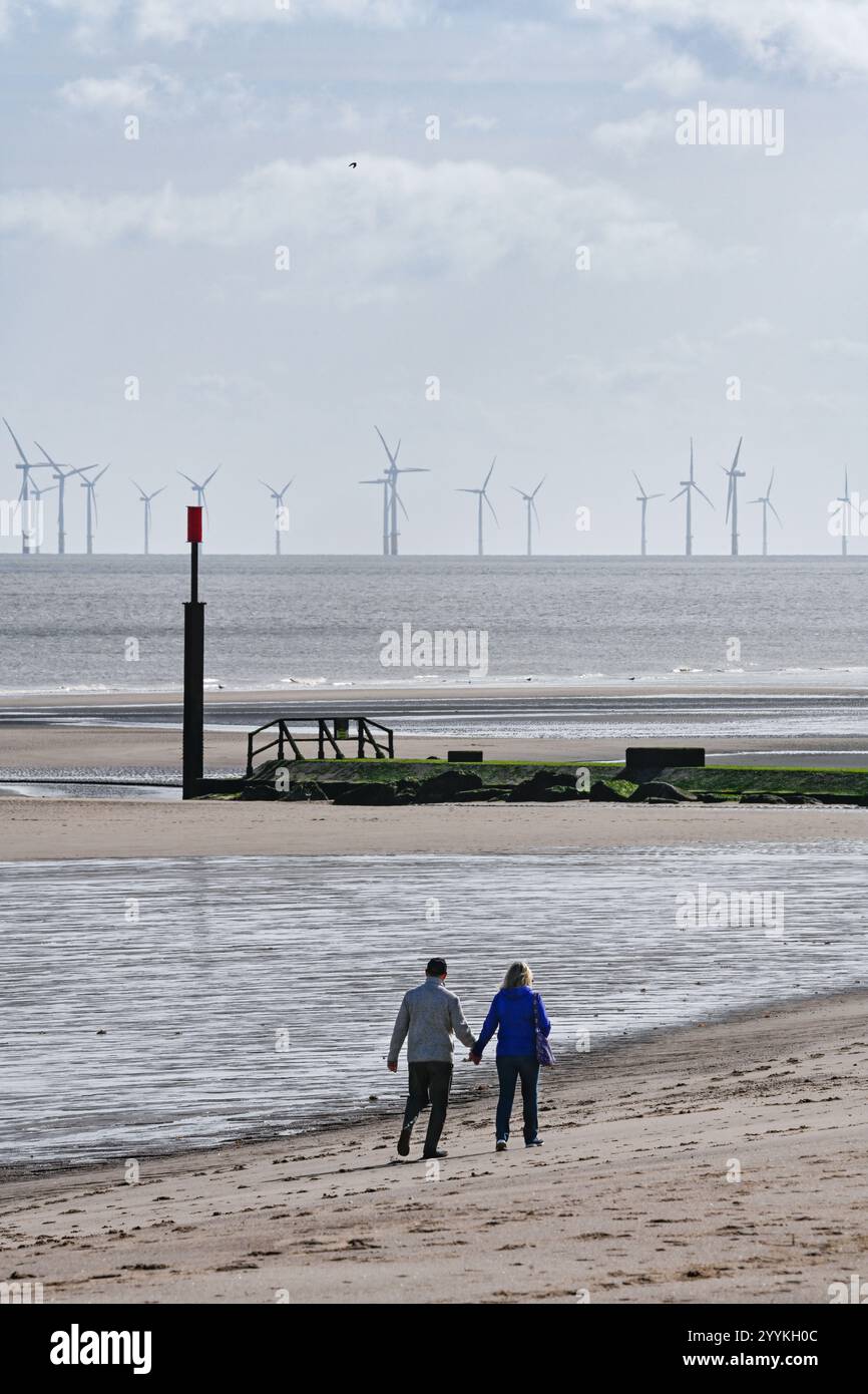 Wind Turbines from Anderby Creek Beach near Skegness Linconshire Stock Photo - Alamy
