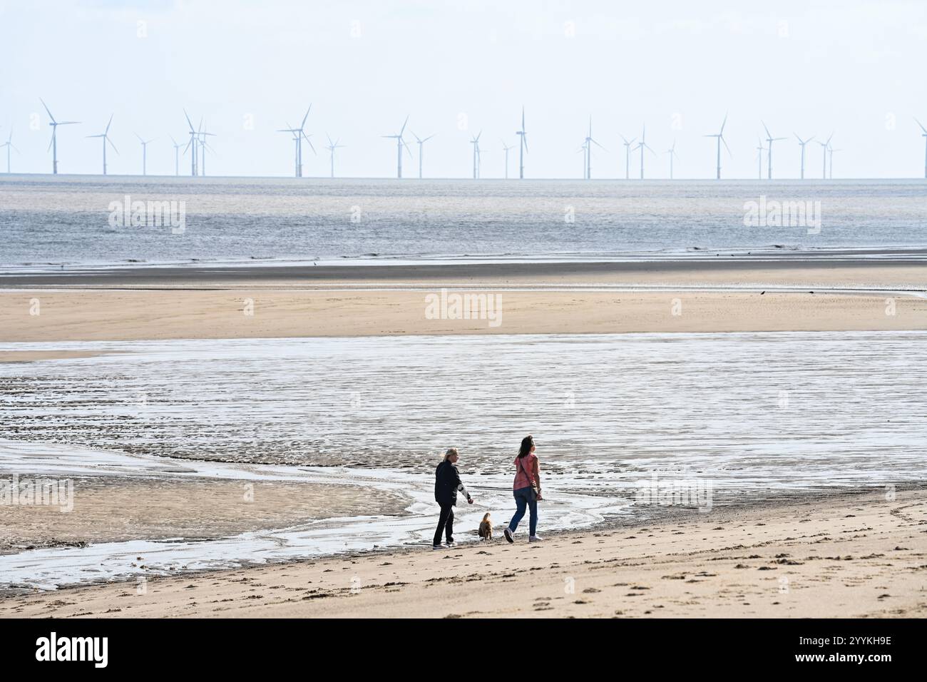 Wind Turbines from Anderby Creek Beach near Skegness Linconshire Stock Photo - Alamy