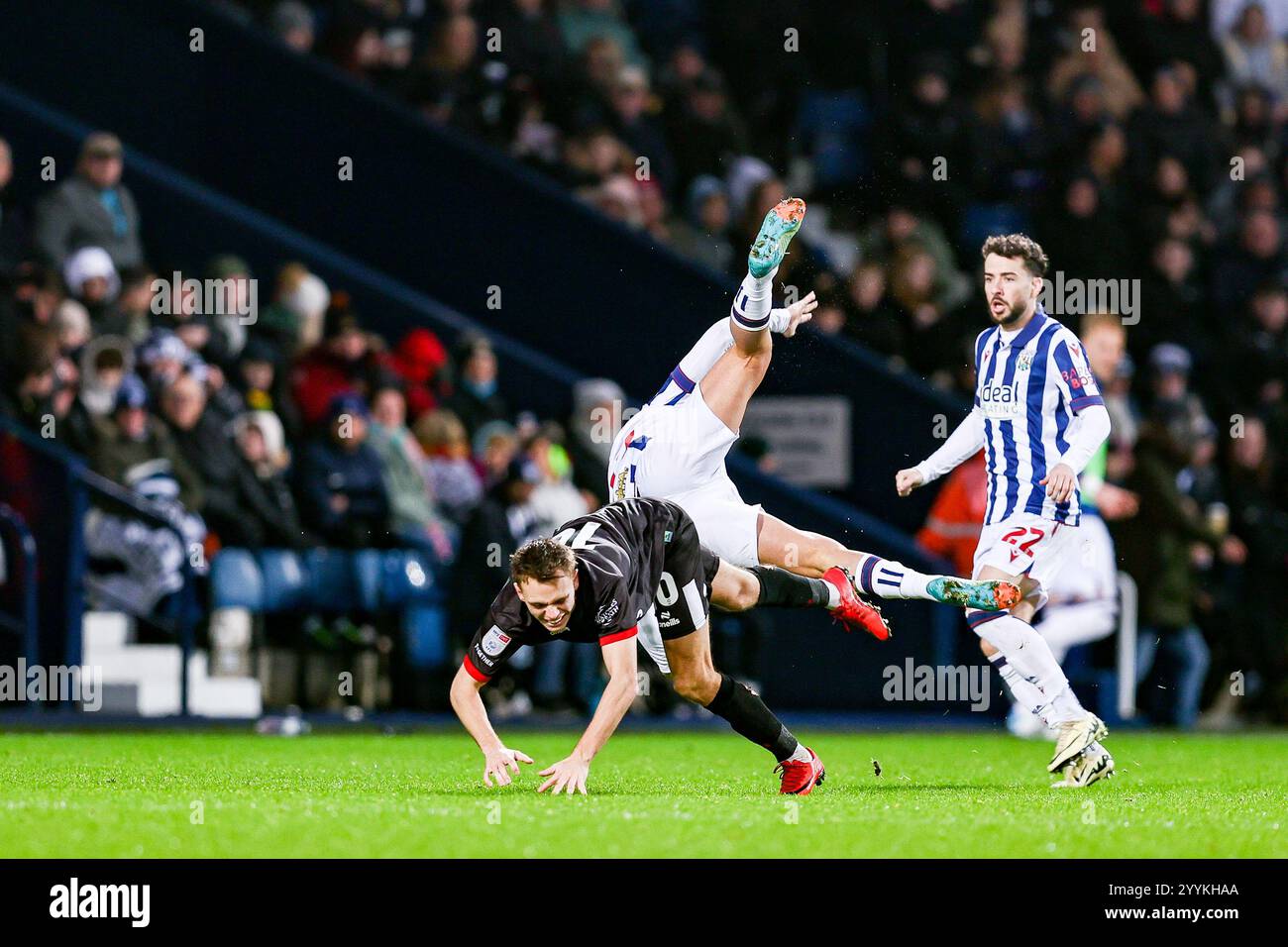 #10, Scott Twine of Bristol City & #27, Alex Mowatt of WBA tangle ...