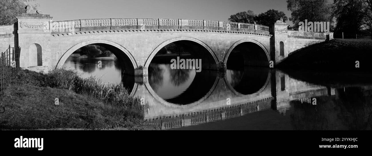 Lion bridge burghley house Black and White Stock Photos & Images - Alamy