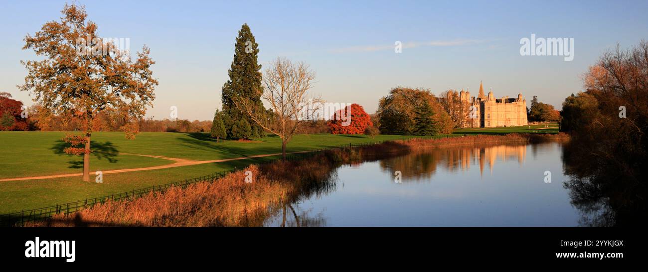 Autumn colours looking at the Golden gate and west front of Burghley ...