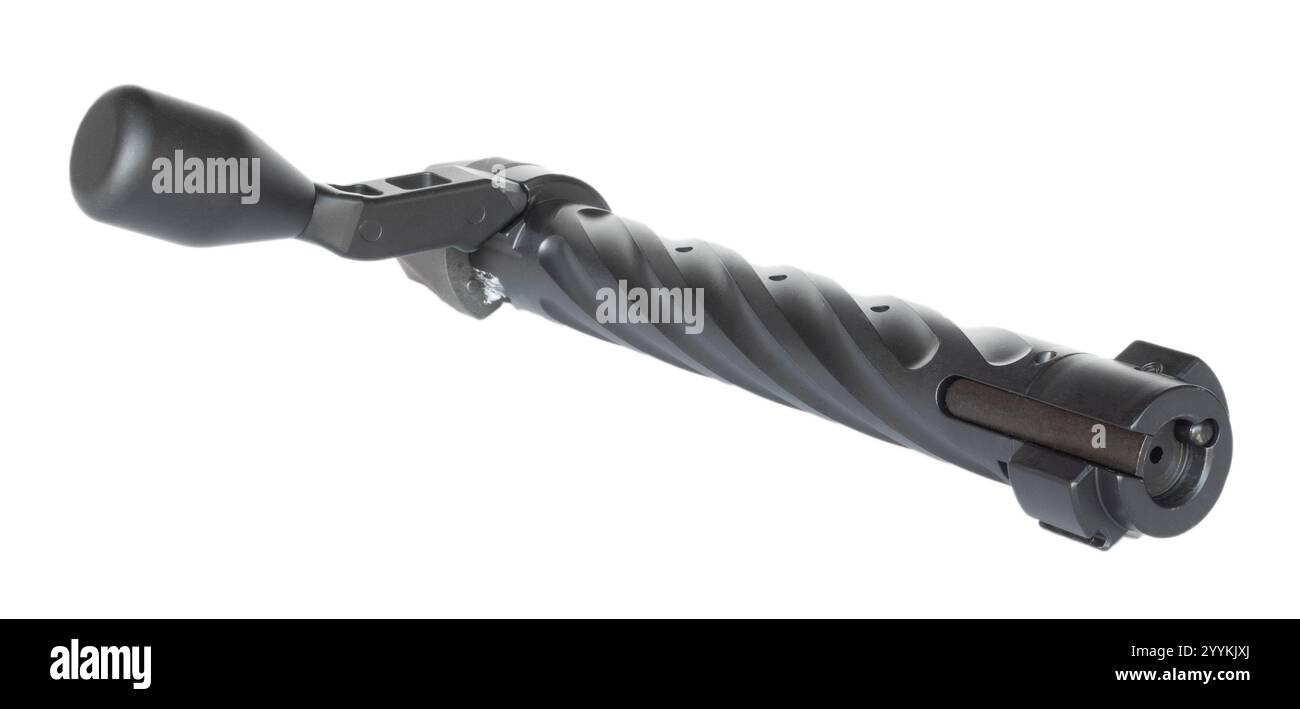 Bolt action rifle bolt that is fluted seen from the face side and ...