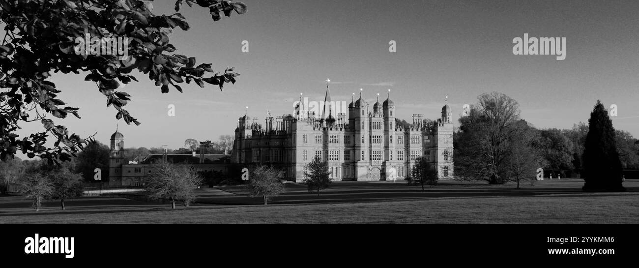 Autumn colours looking at the Golden gate and west front of Burghley ...