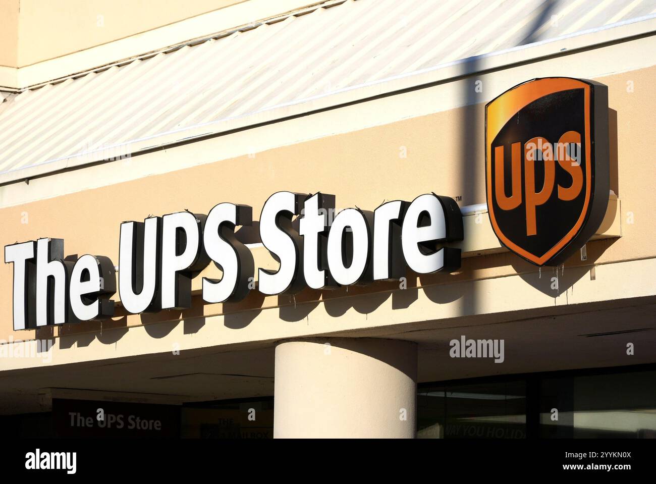 This is the sign on the front of a UPS store in Orchard Park, NY., on ...