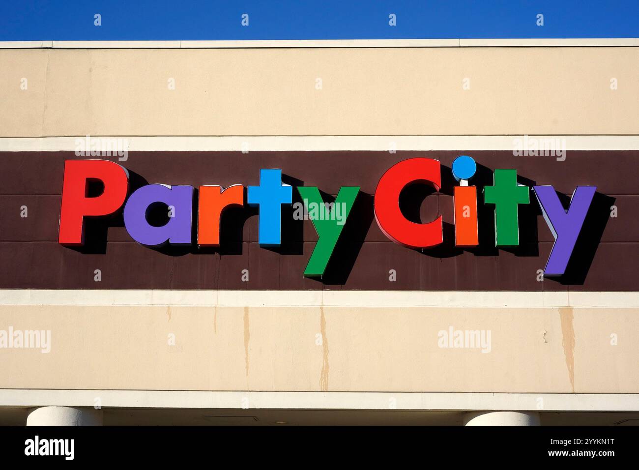 This is the sign on the front of a Party City store in Orchard Park, NY ...