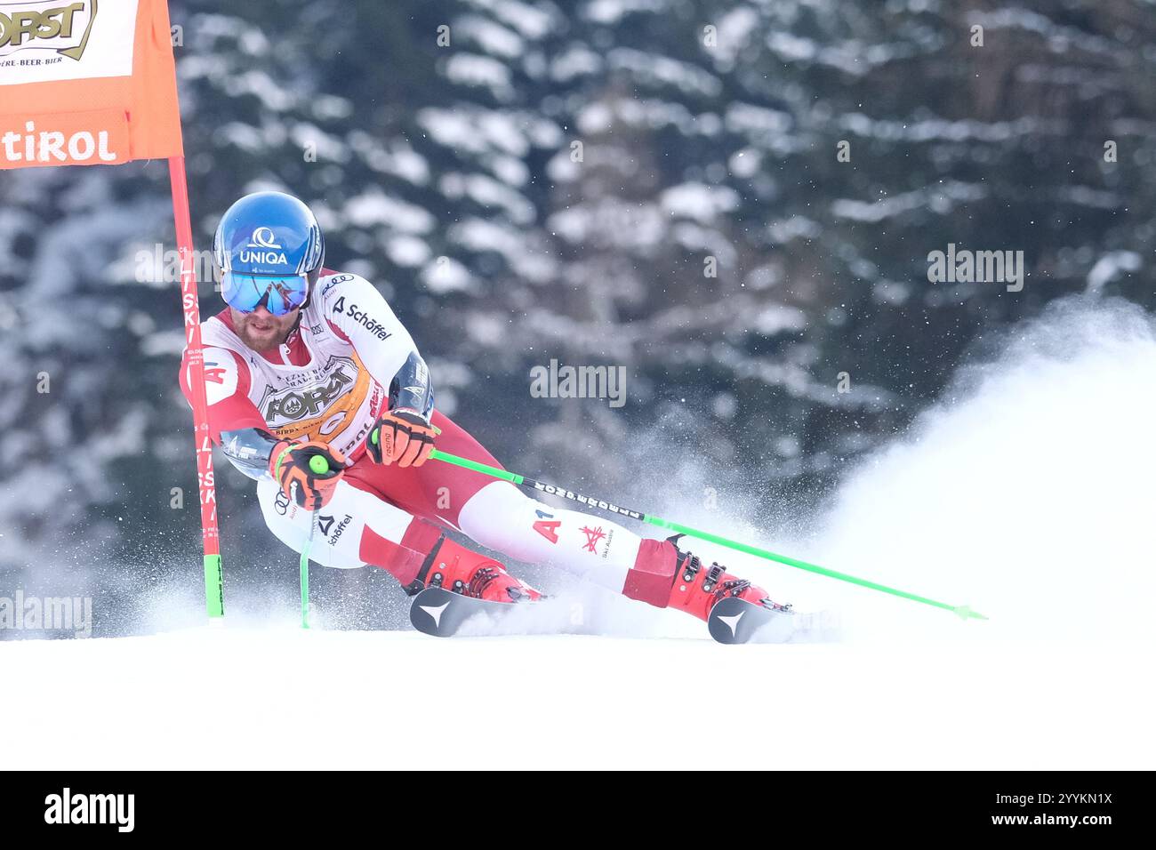 Marco Schwarz of Team Austria competes during the Audi FIS Alpine Ski ...