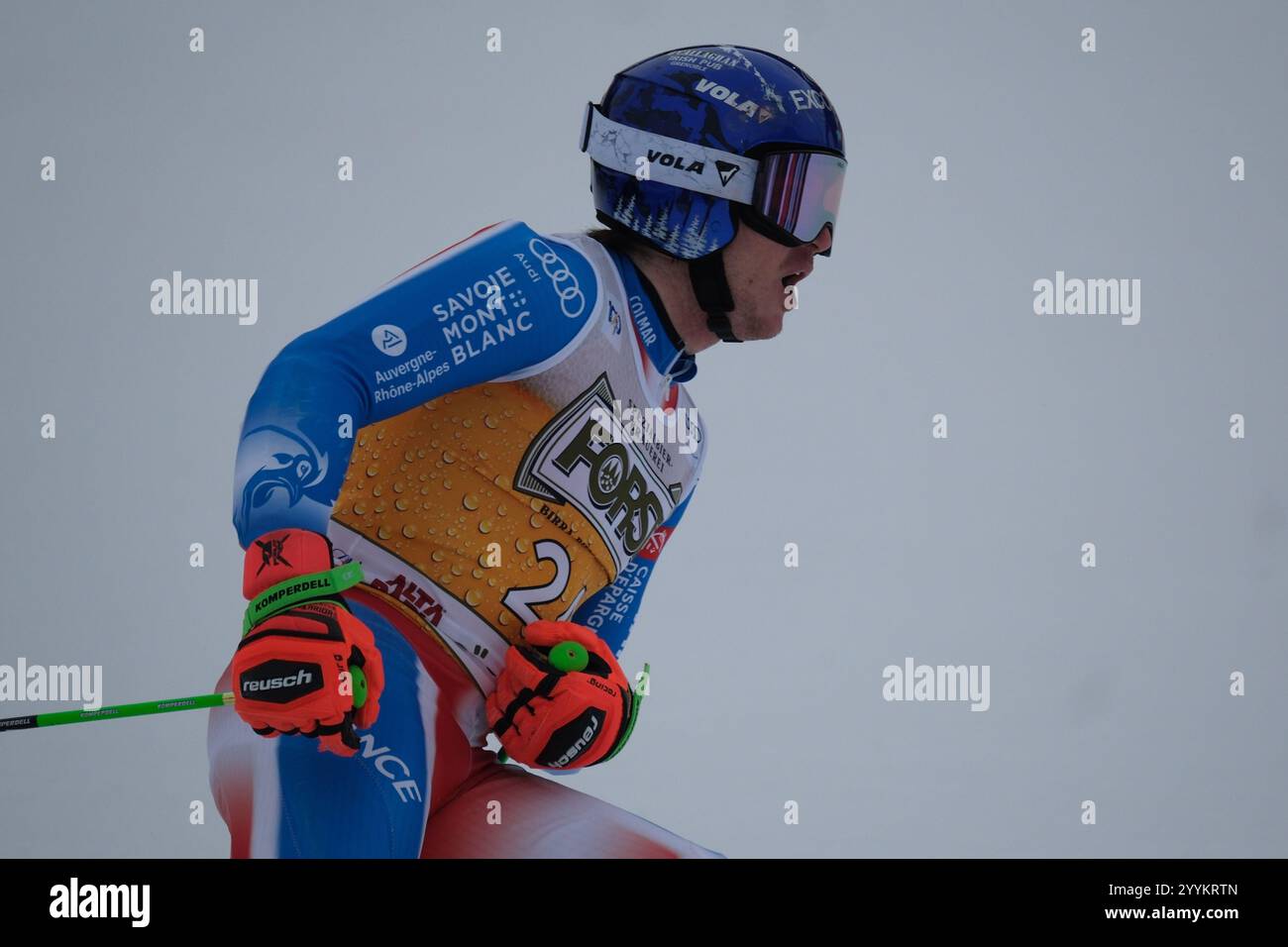 Leo Anguenot of Team France competes during the Audi FIS Alpine Ski ...