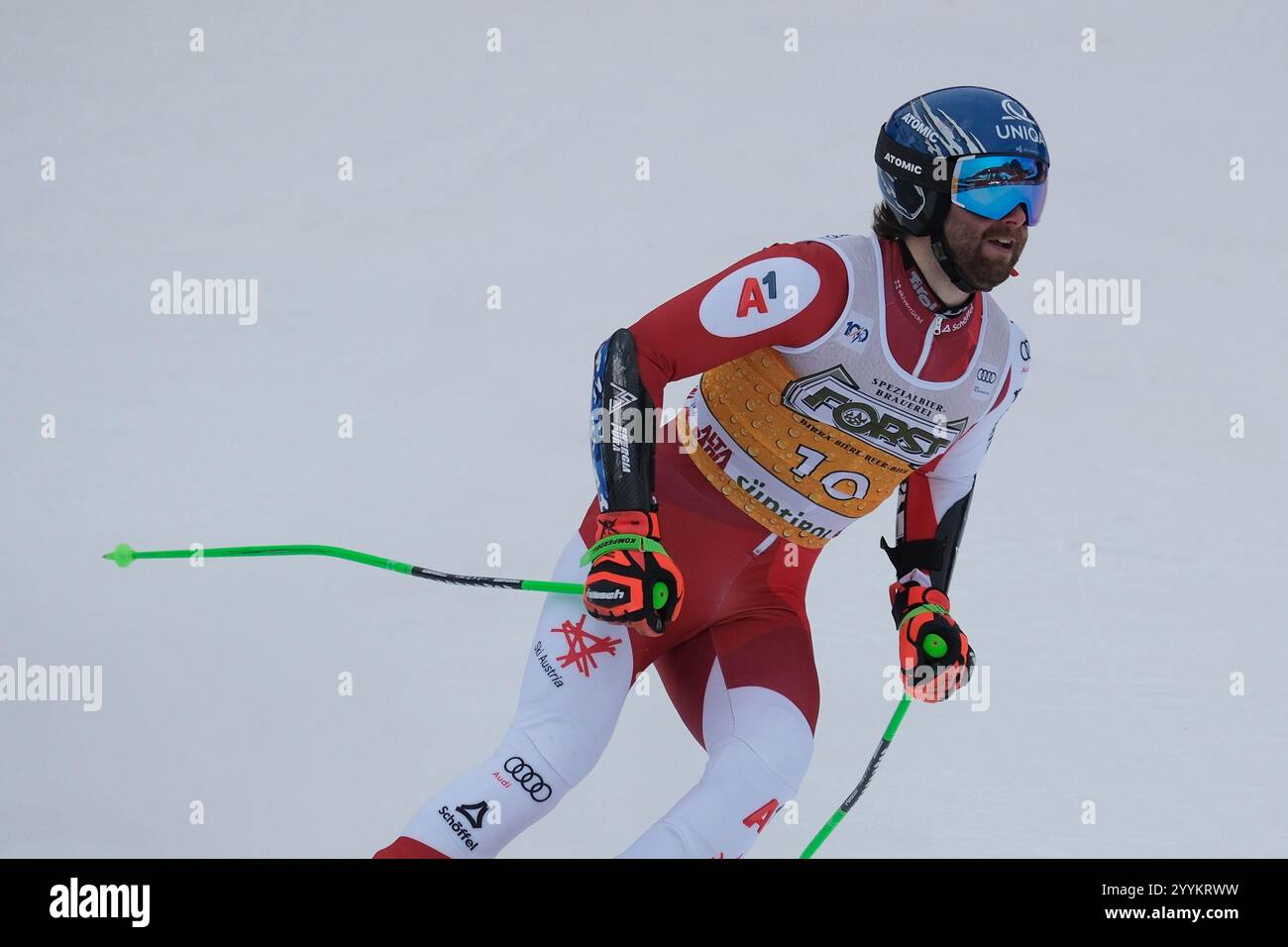 Marco Schwarz of Team Austria competes during the Audi FIS Alpine Ski ...