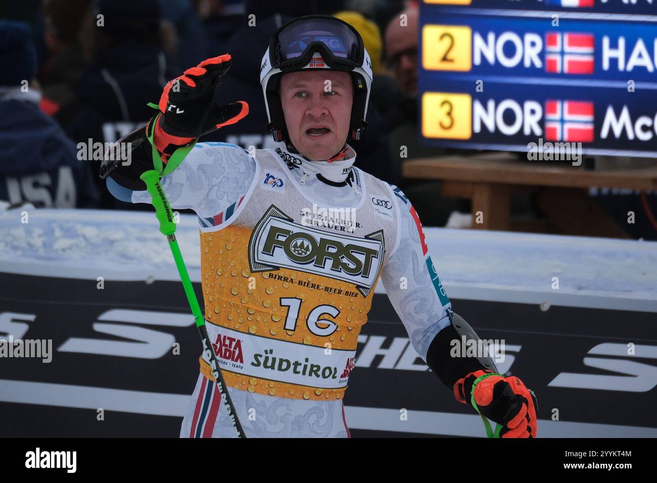 Timon Haugan of Team Norway competes during the Audi FIS Alpine Ski ...