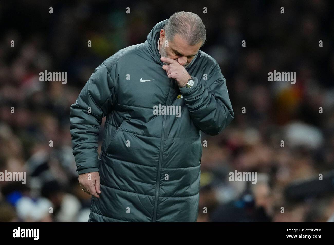 Tottenham's head coach Ange Postecoglou reacts during the English ...