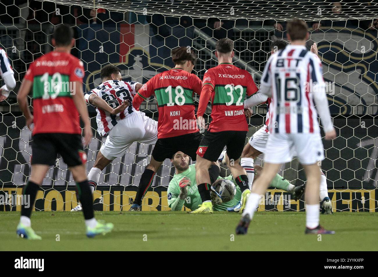 TILBURG - Koki Ogawa of NEC Nijmegen scores the 1-1 during the Dutch ...