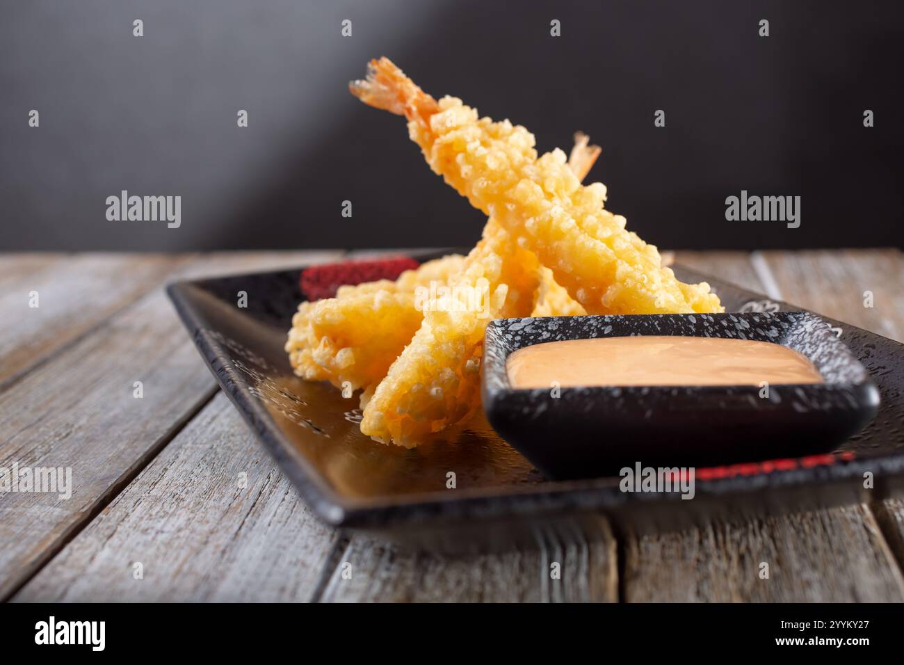 A view of a plate of tempura shrimp Stock Photo - Alamy