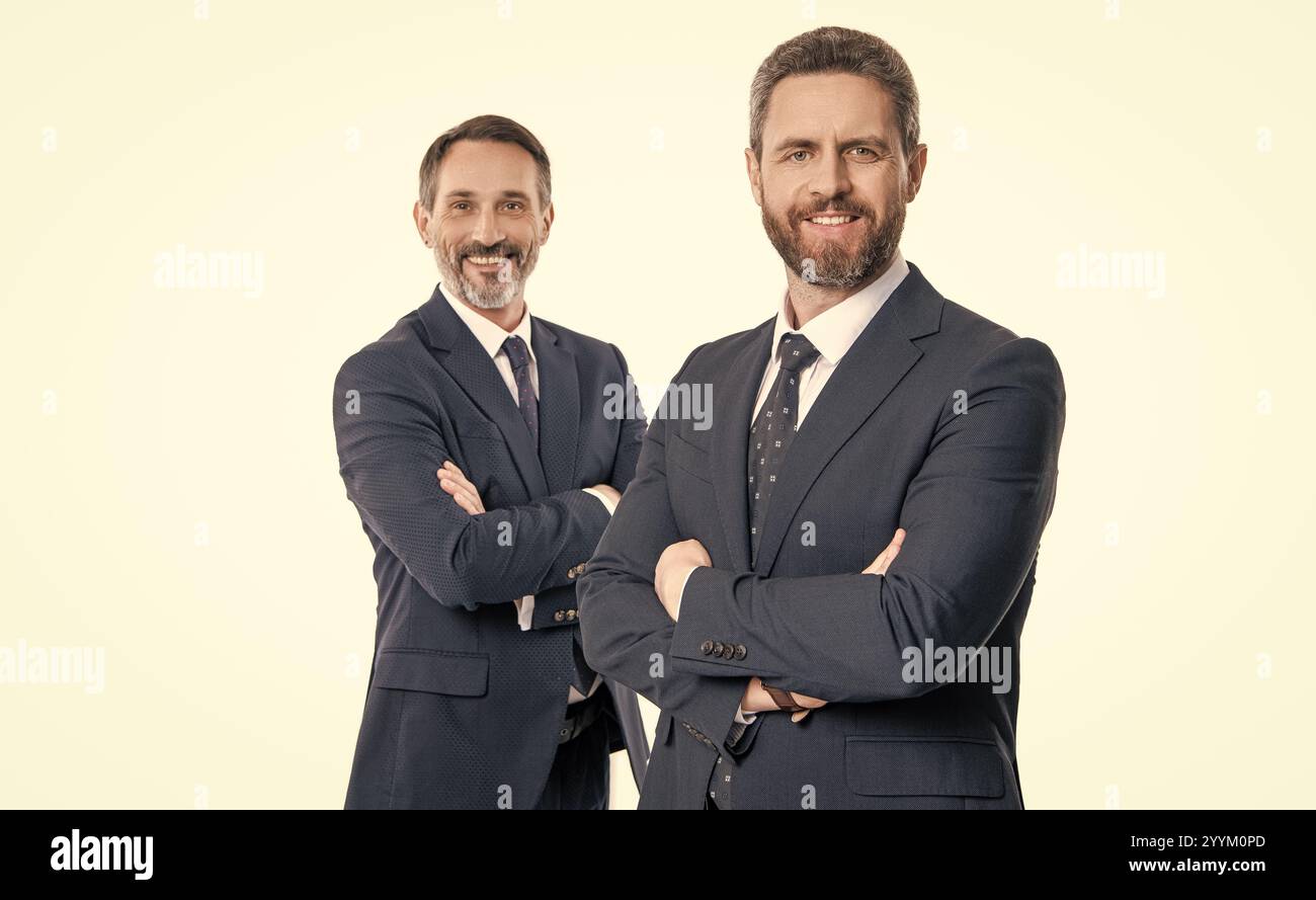 successful businessman. business leader isolated on white. two business ...