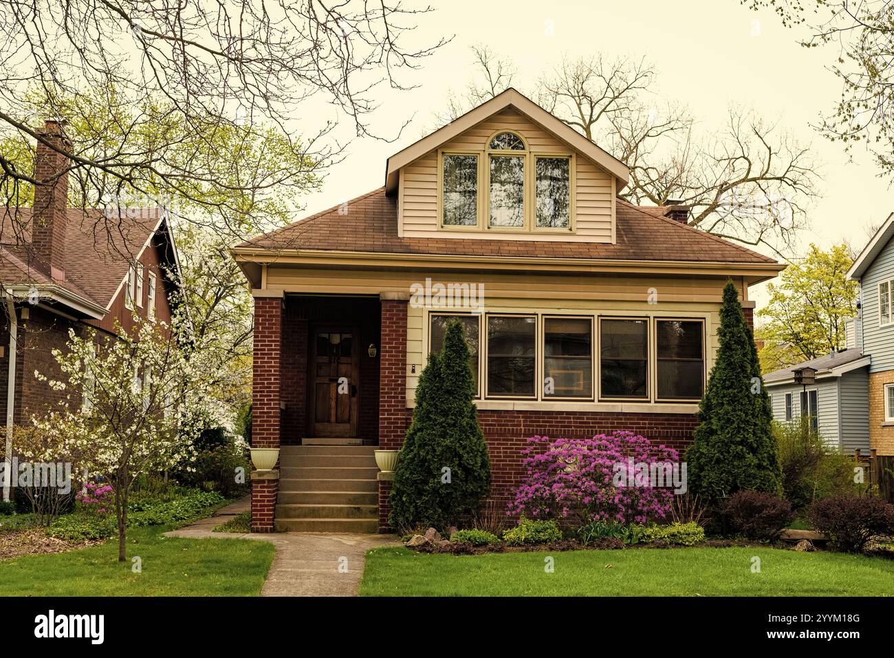 house apartment in suburb. suburban neighborhood. cottage house in ...