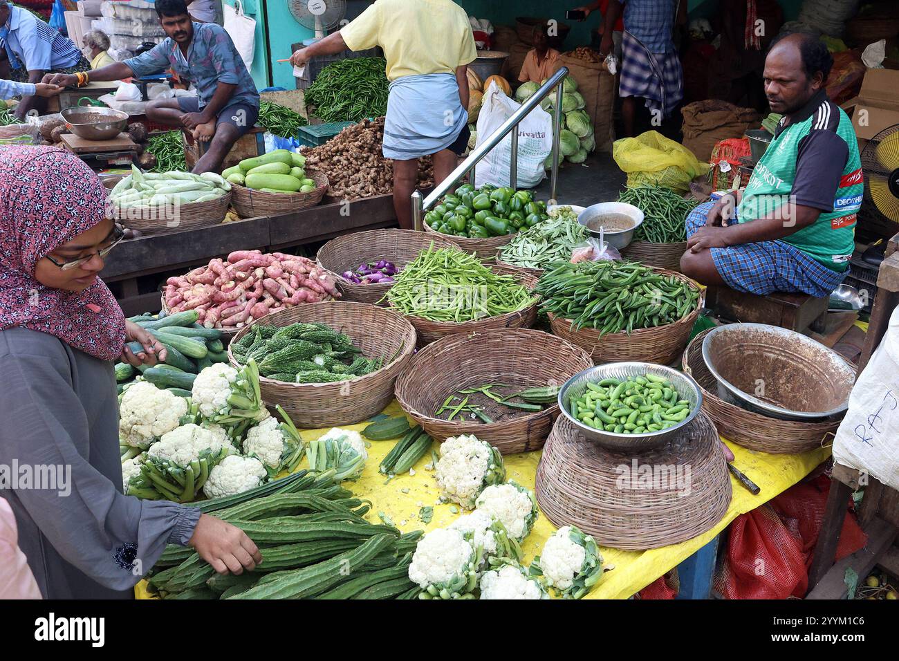 Vegetable market in the George Town district of Chennai, Tamil Nadu ...