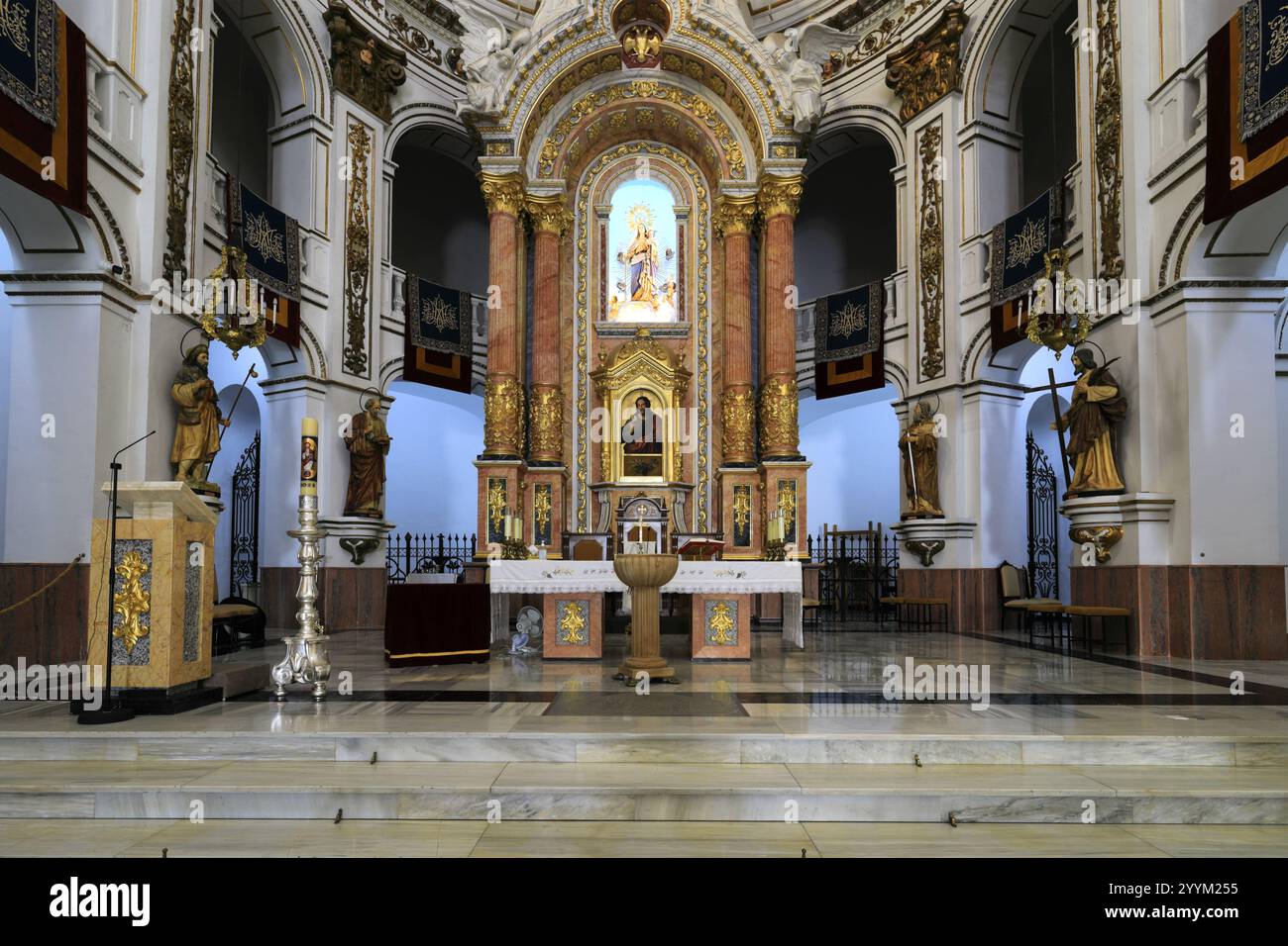 Interior of the Blue domed Church of the Virgin del Consuelo, ( Parish ...