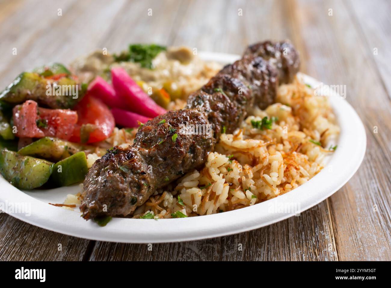 A view of a plate of kefta Stock Photo - Alamy