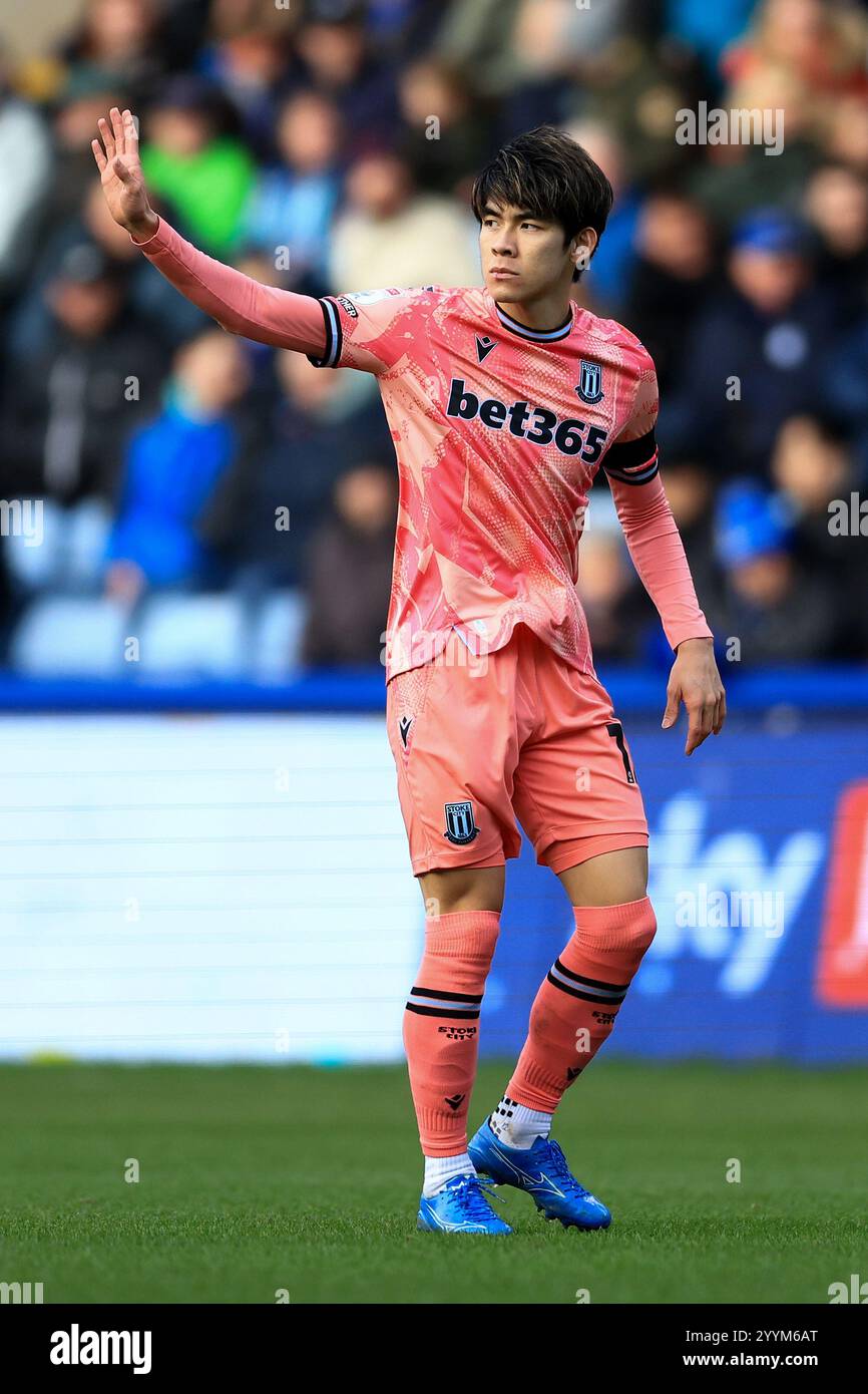Stoke City's Tatsuki Seko reacts during the Sky Bet Championship match ...