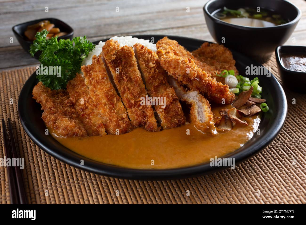 A view of a plate of chicken katsu Stock Photo - Alamy