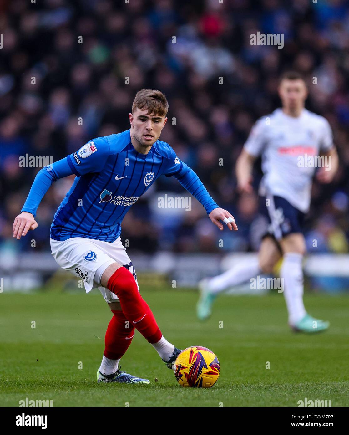 Portsmouth's Zak Swanson in action during the Sky Bet Championship ...