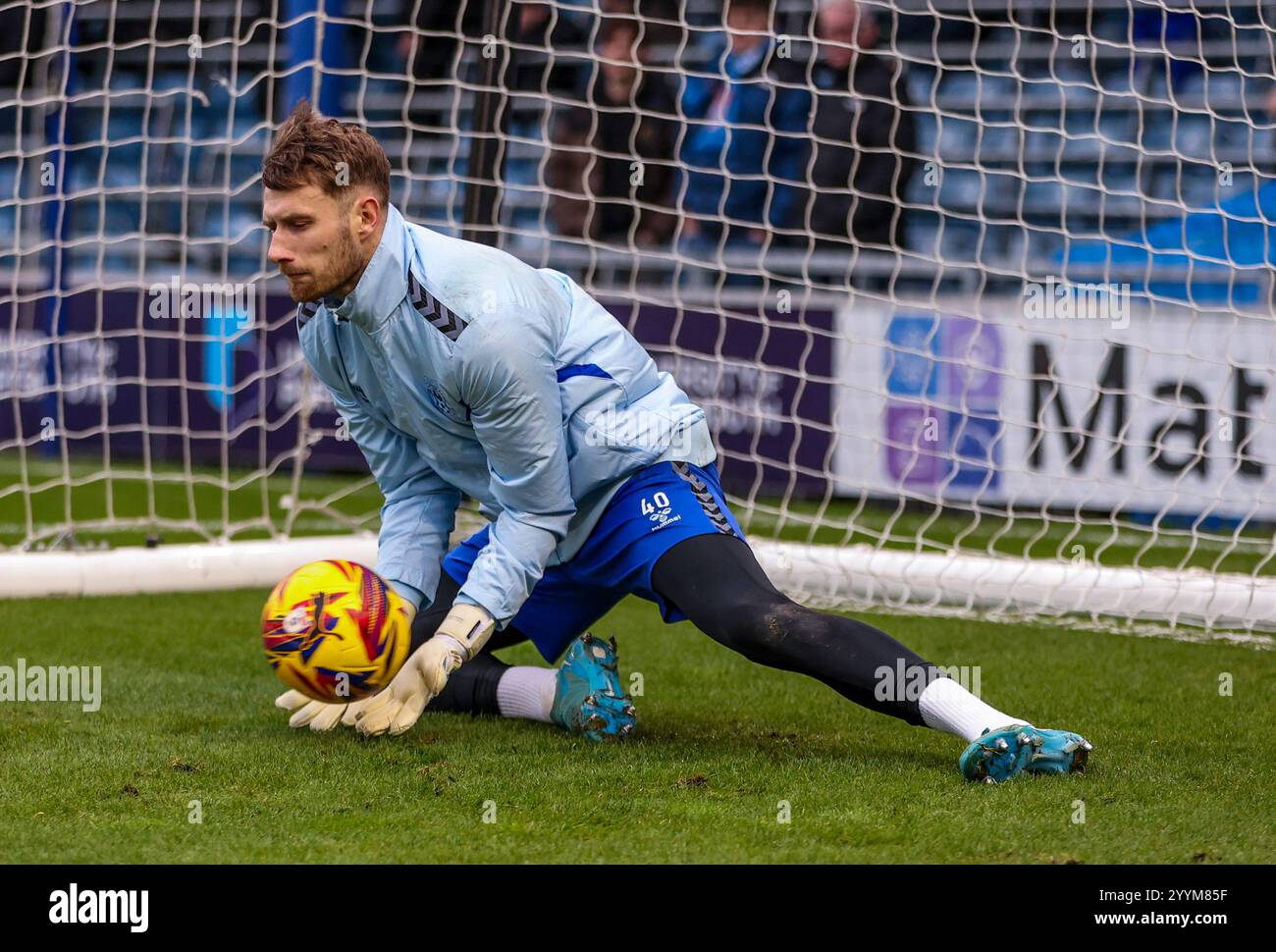 Coventry City goalkeeper Bradley Collins during their side’s warm up ...