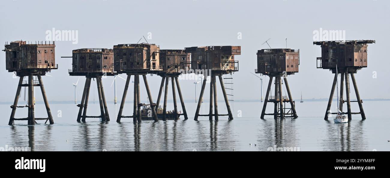 Kent Southend Thames Estury Maunsell Forts WW2 defence Stock Photo - Alamy