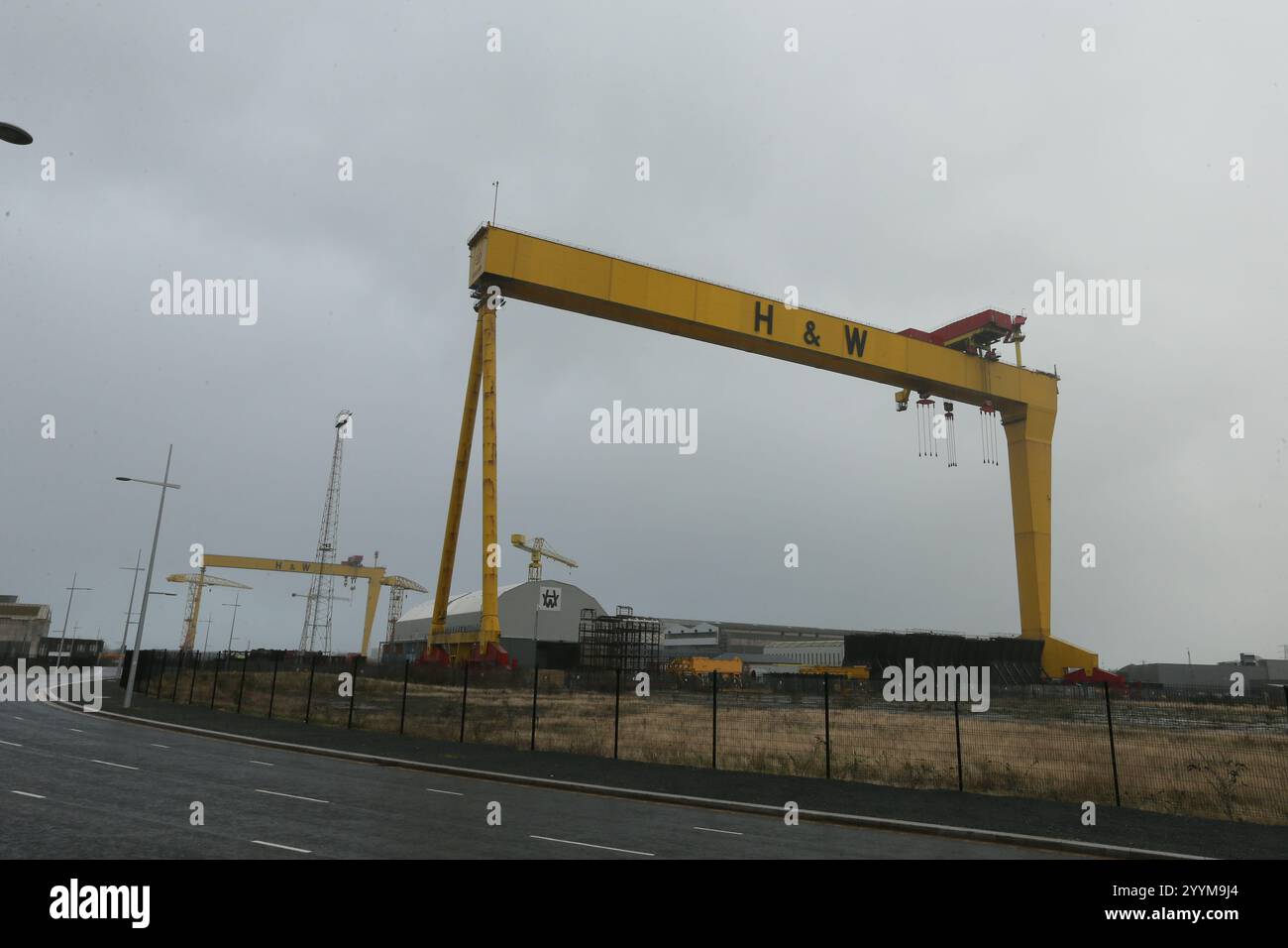 Image of the twin shipbuilding gantry cranes located in the Harland and ...