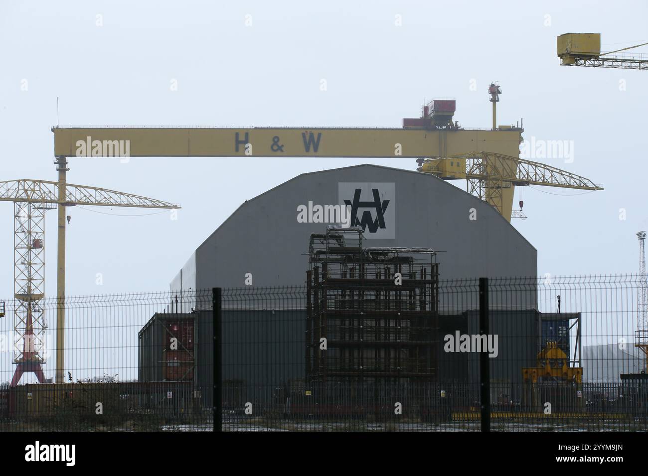 Image of the twin shipbuilding gantry cranes located in the Harland and ...