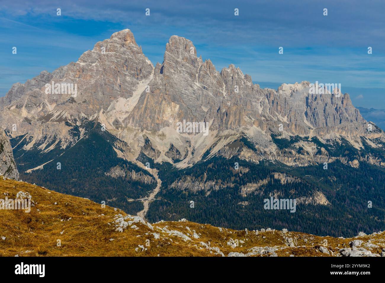 Monte Cristallo Dolomiti Alps mountain summit. Beautiful landscape of ...