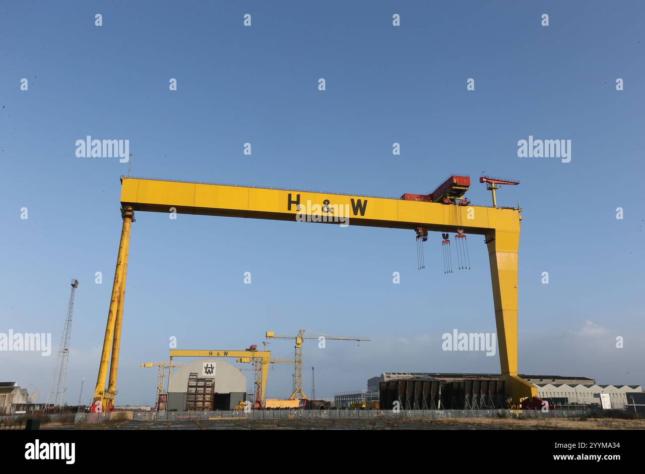Image of the twin shipbuilding gantry cranes located in the Harland and ...