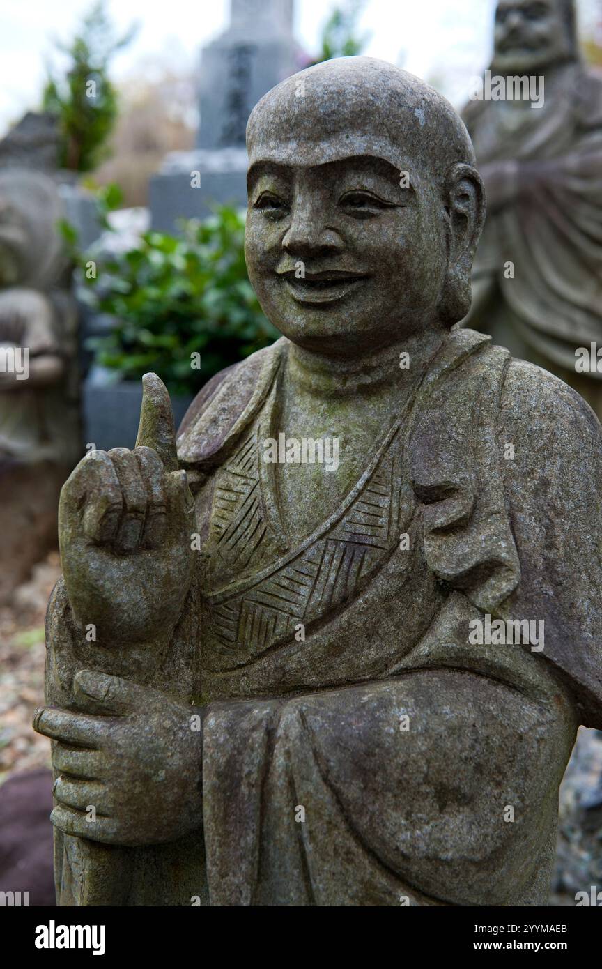 Statues of Buddha disciples at the Arashiyama Arhat (嵐山羅漢) in Hogonin ...