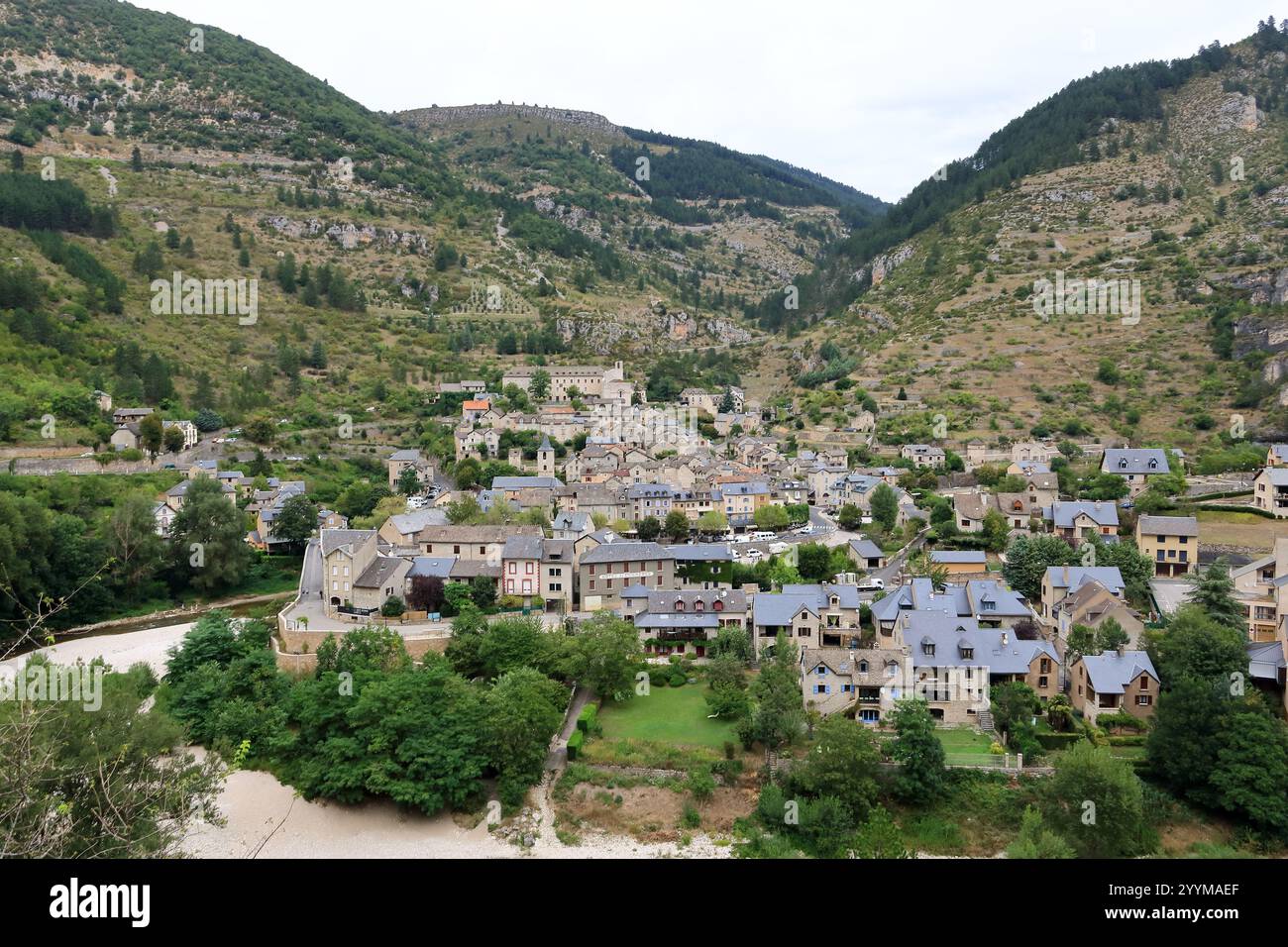 village of Sainte-Enimie in the Gorges du Tarn, one of the most ...