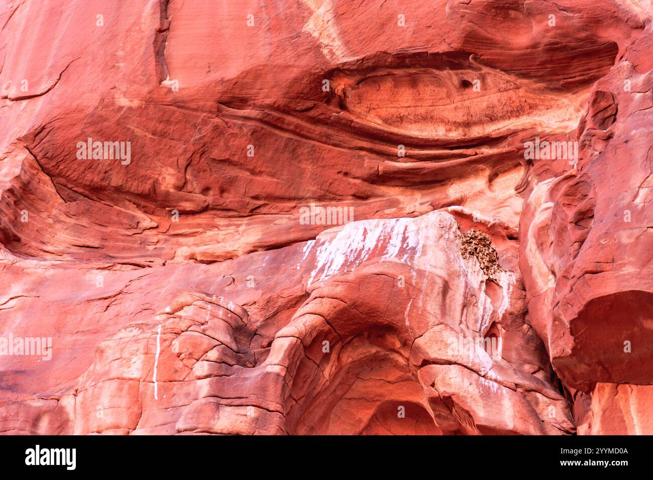 A rock wall with a face carved into it. The face is carved into the ...