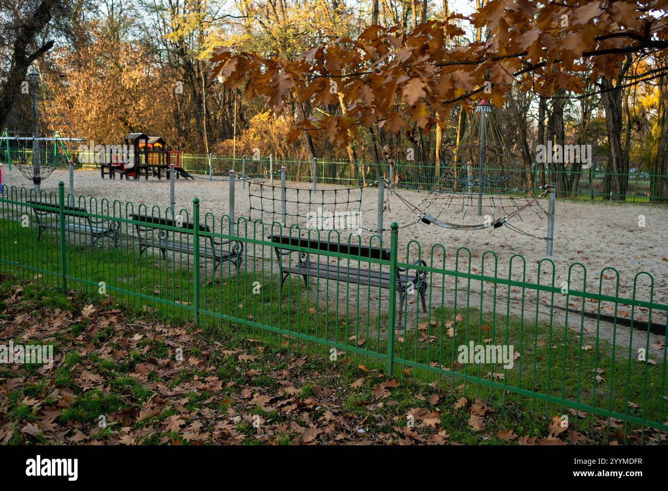 Playground in the Park without children Stock Photo - Alamy