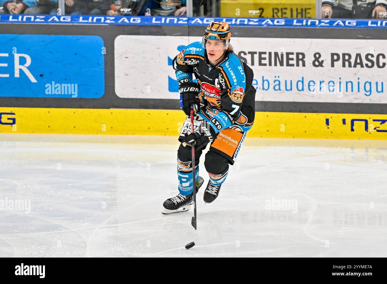 LINZ, AUSTRIA -DECEMBER 22: Brian Lebler of Steinbach Black Wings Linz ...