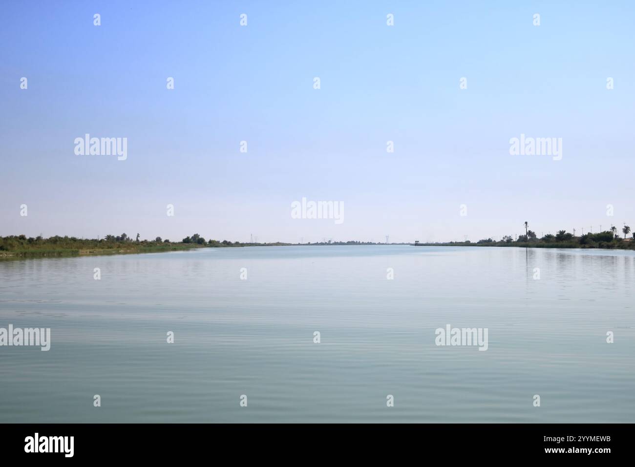 Shatt al-Arab river behind the Euphrates and Tigris confluence, Al ...