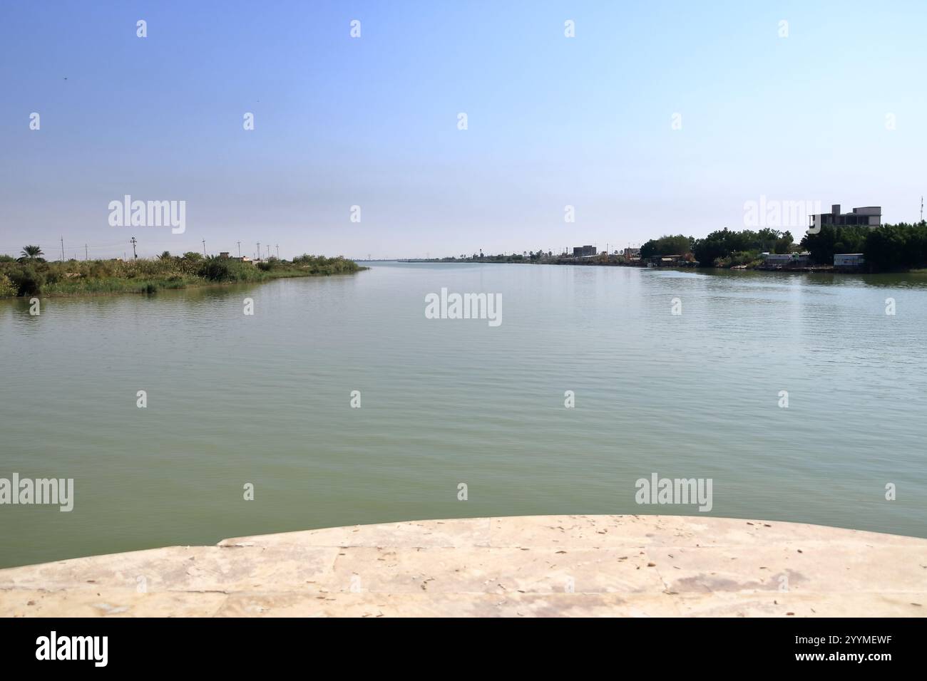 Shatt al-Arab river behind the Euphrates and Tigris confluence, Al ...