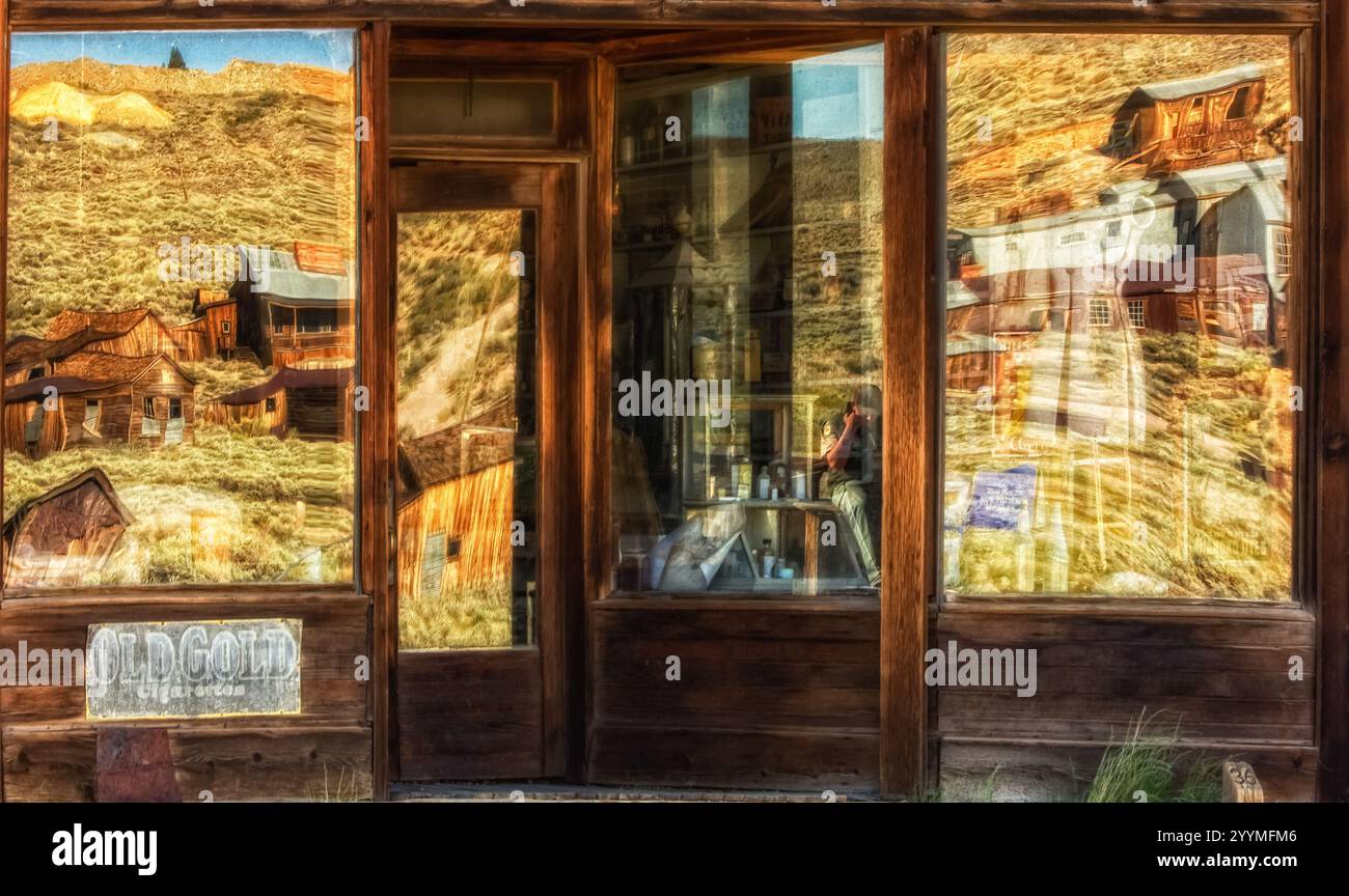 A window with a sign on it that says "The Oldest House in Town". The ...