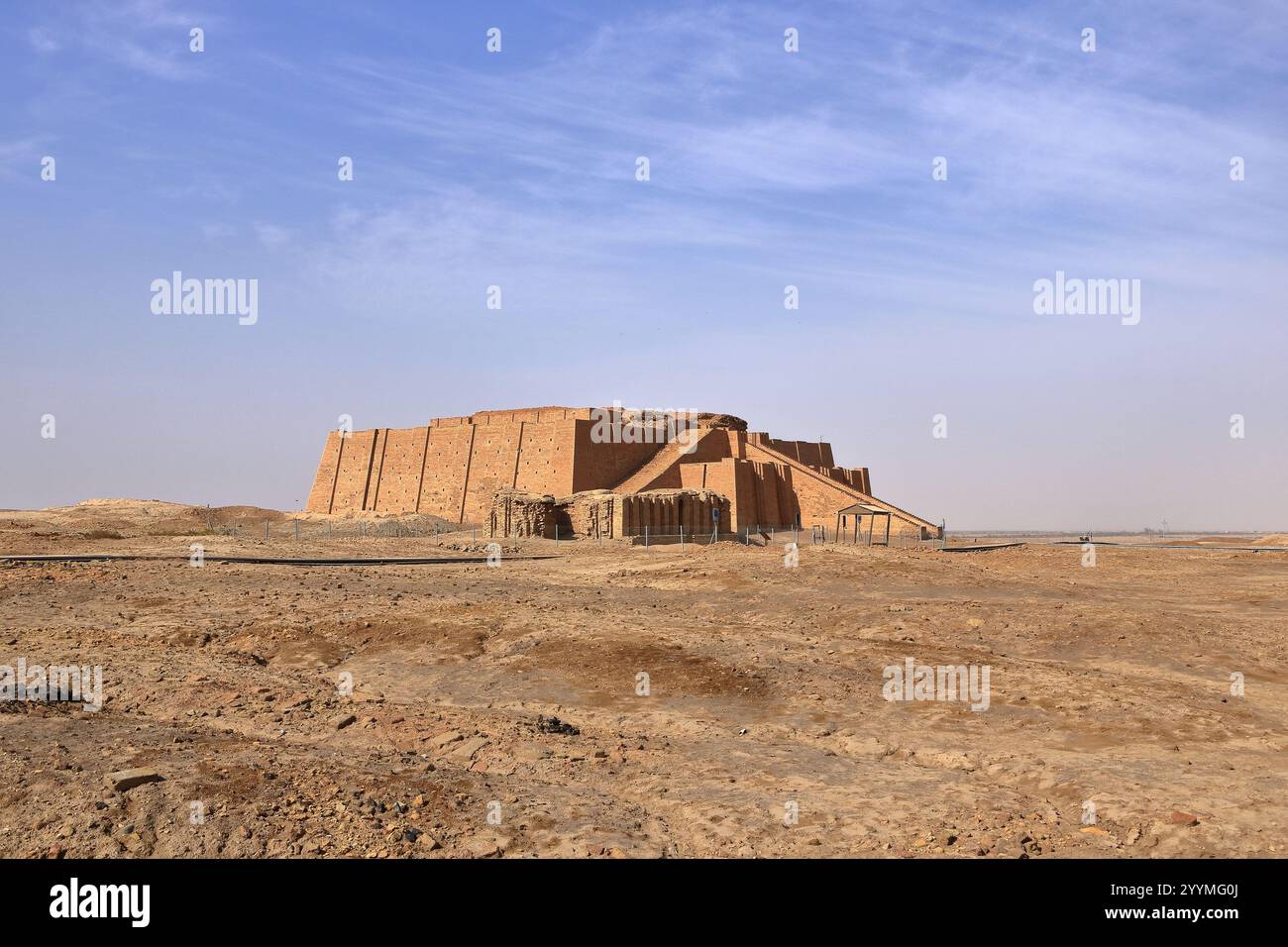 the restored ziggurat in ancient Ur, sumerian temple, Iraq Stock Photo ...