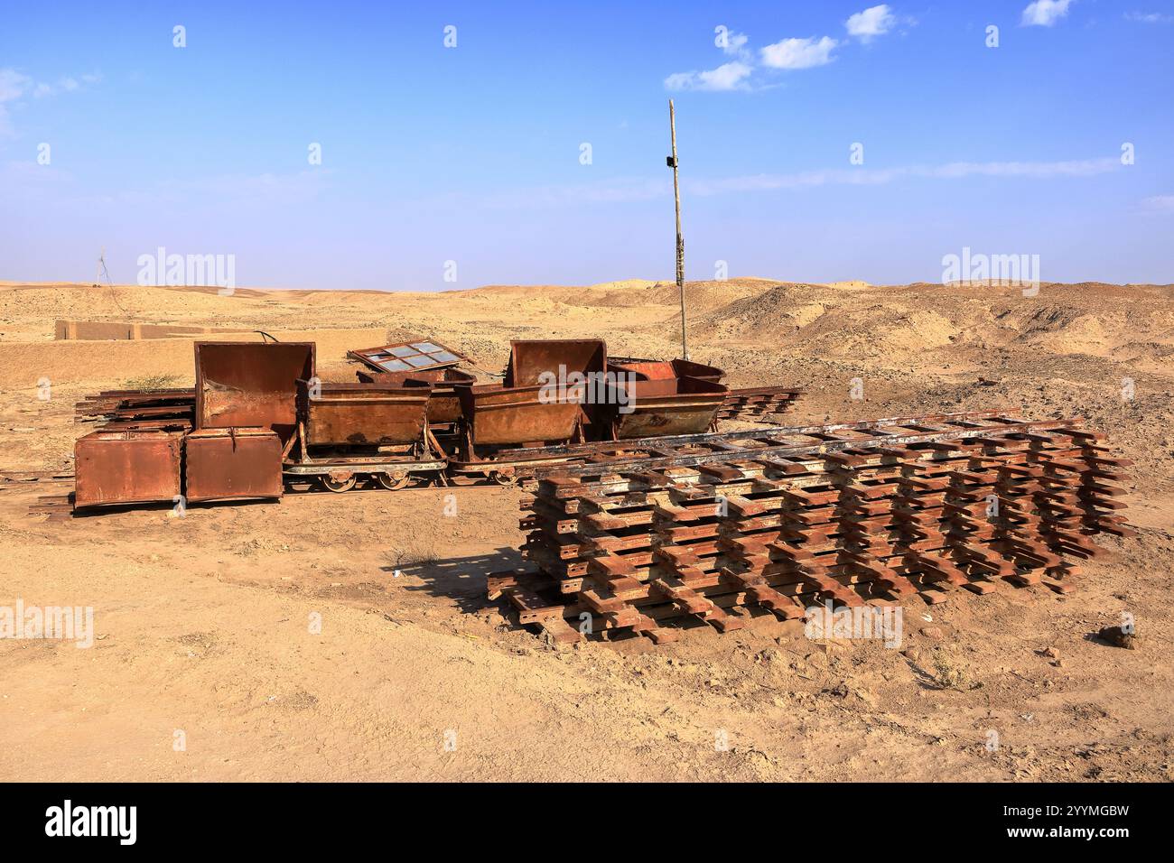 the equipment of the archaeologists who working at the excavation site ...
