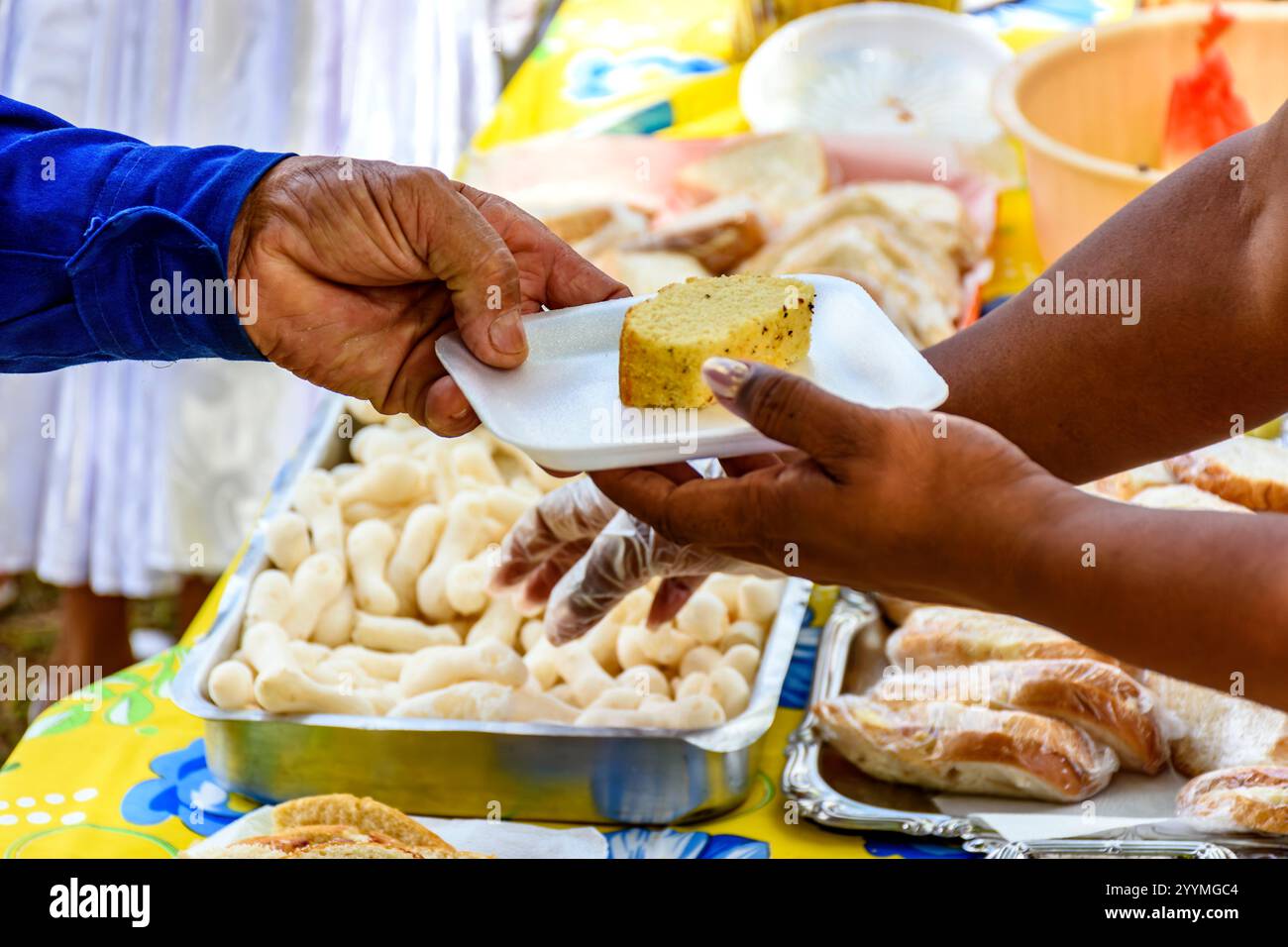Community breakfast offered to homeless population in Brazil Stock ...