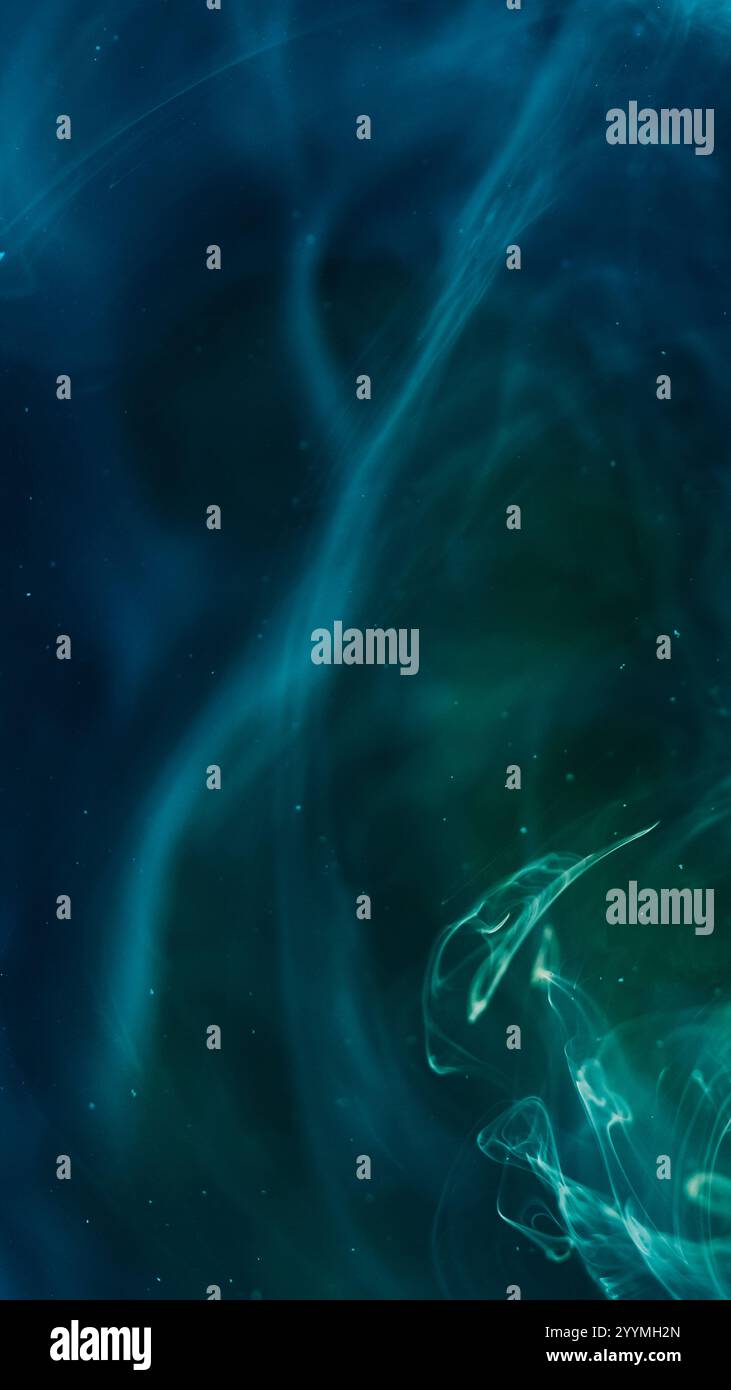 Paint splash water. Mist vortex. Defocused blue color glowing steam ...