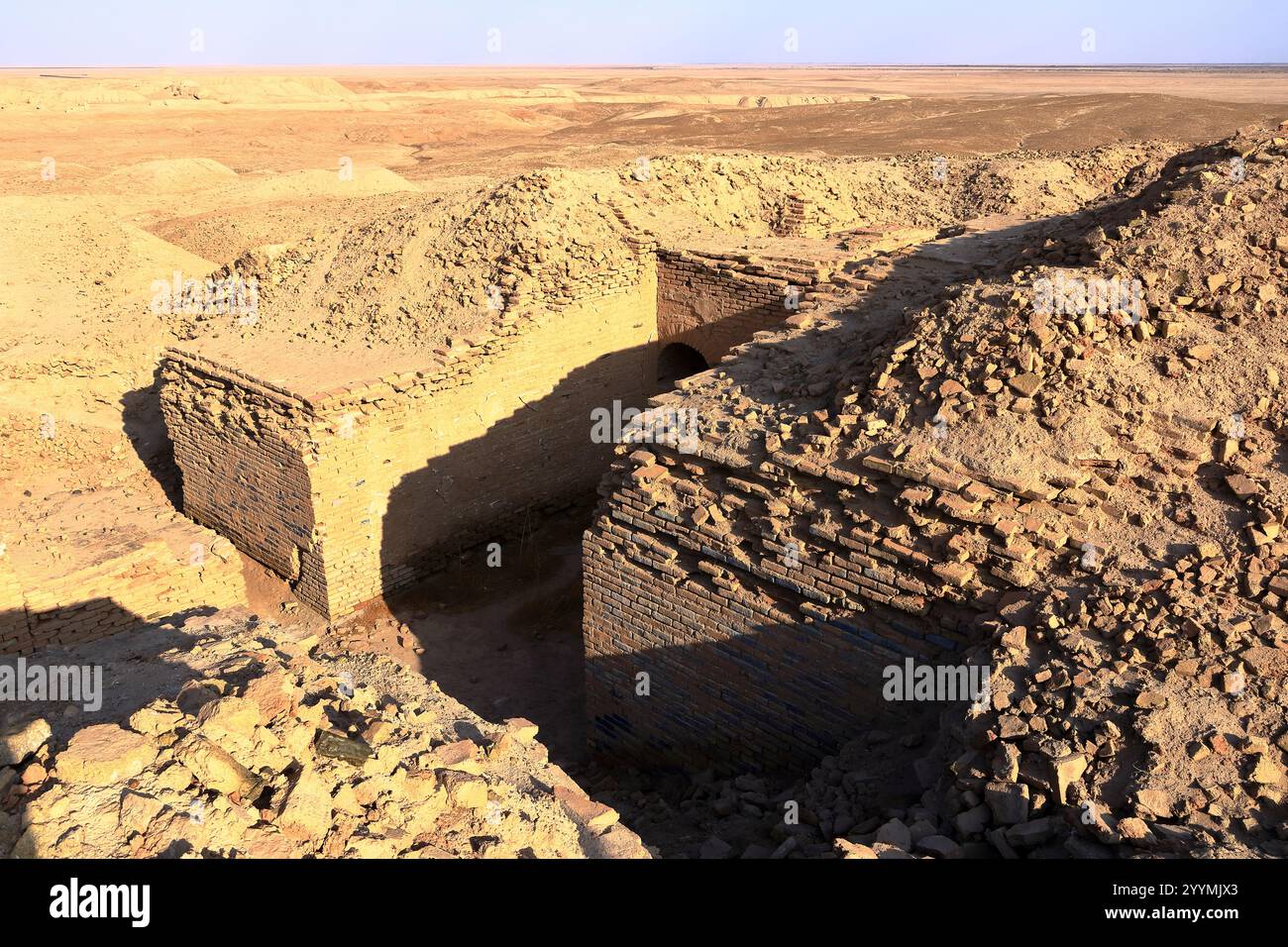 walls and bricks in the excavation site in the Ancient City of Uruk ...