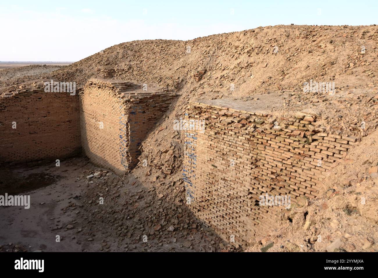 walls and bricks in the excavation site in the Ancient City of Uruk ...