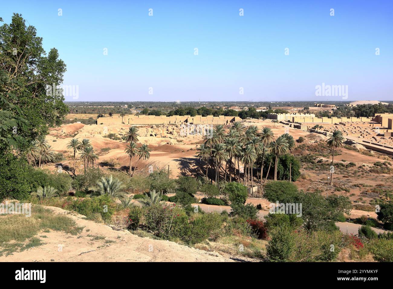 the Upper view of the ancient city of Babylon from former Saddam ...