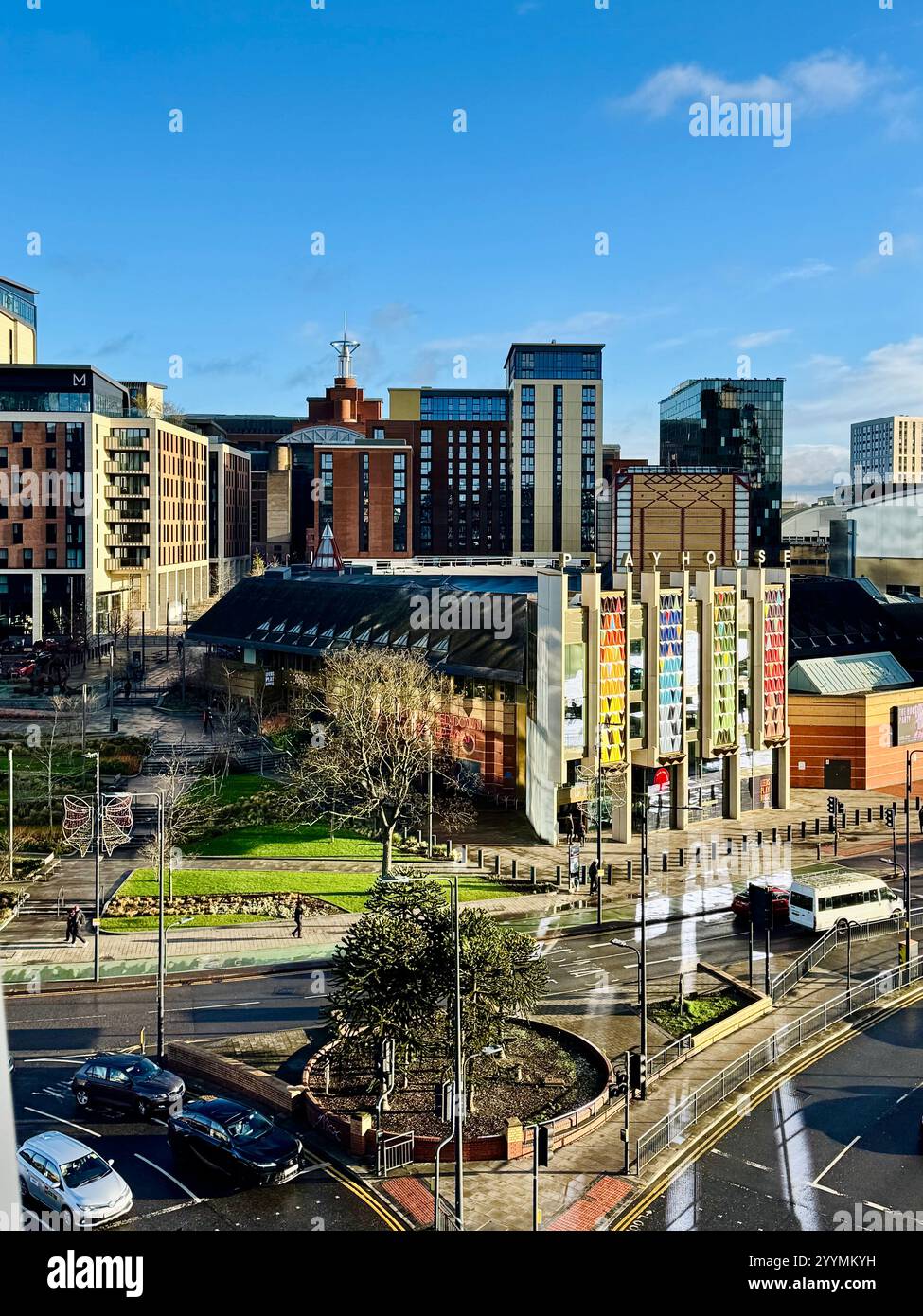 Aerial view of Leeds Playhouse, previously known as West Yorkshire ...